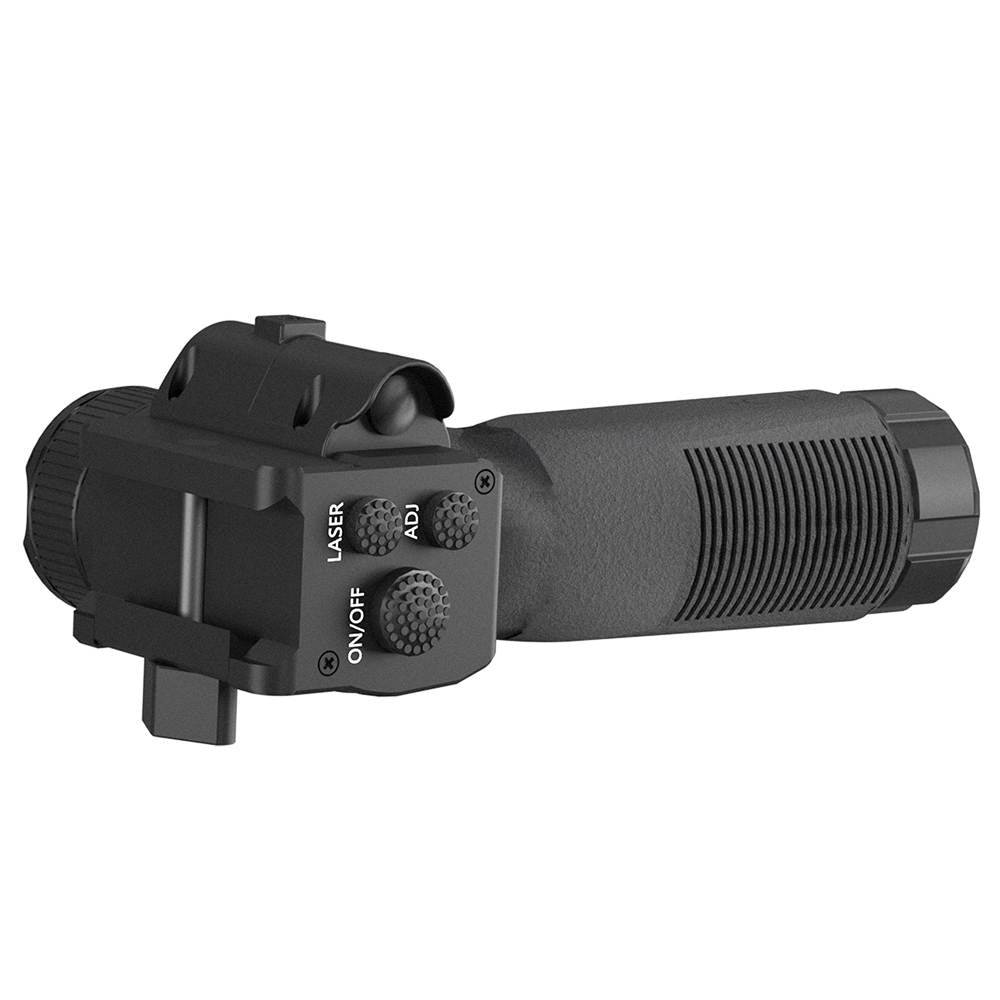 2000 Lumens Rechargeable Foregrip Tactical Flashlight with Green Laser Beam and White LED Combo ...